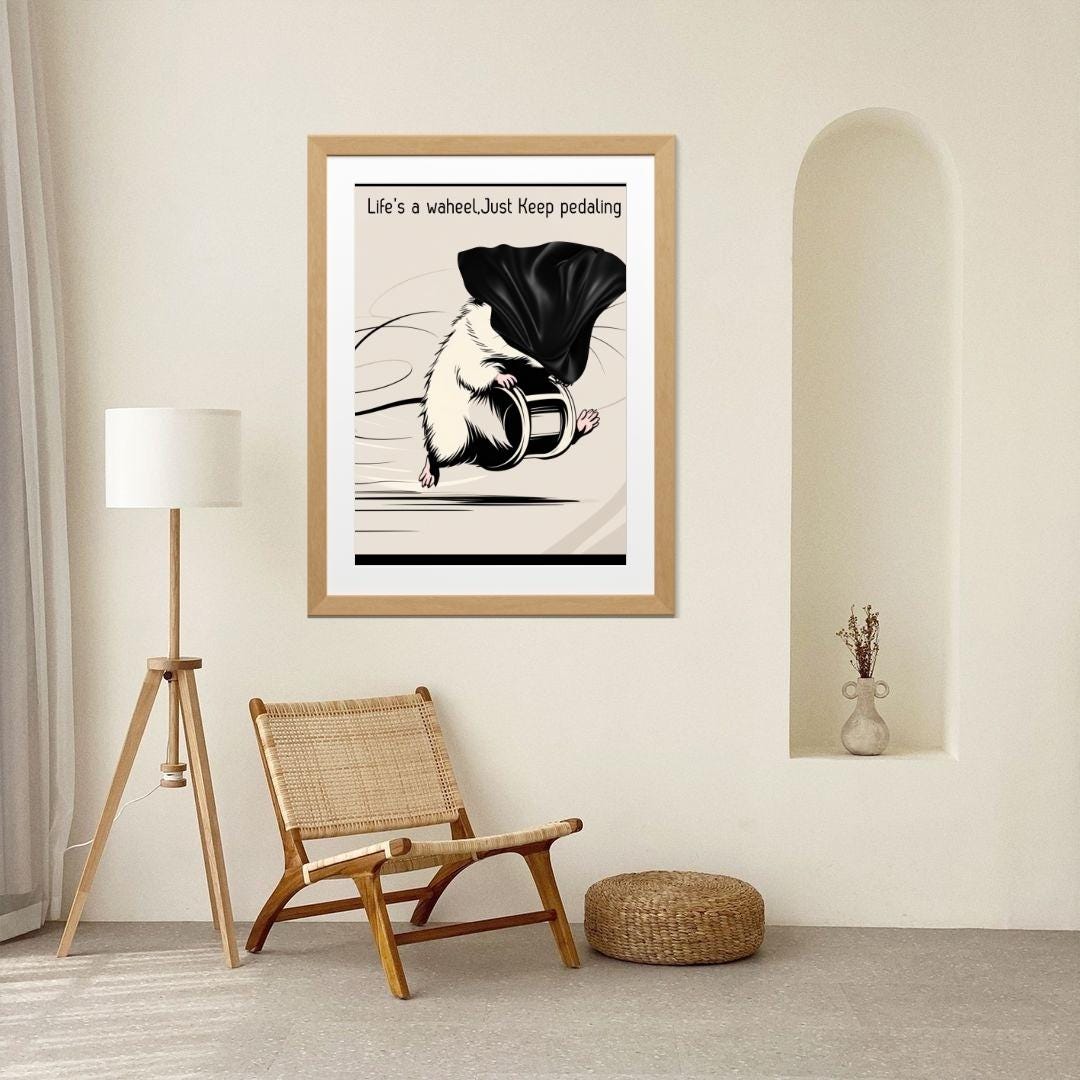 Hamster Wall Art,animal Portrait Print, , Hamster Painting Wall Art ...