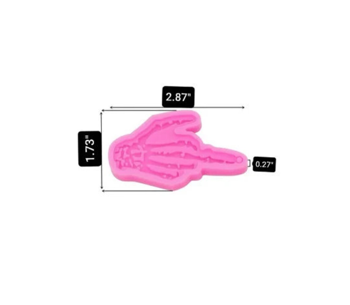 Middle Finger Skeleton Hand Silicone Mold, Middle Finger Skeleton Bones ...