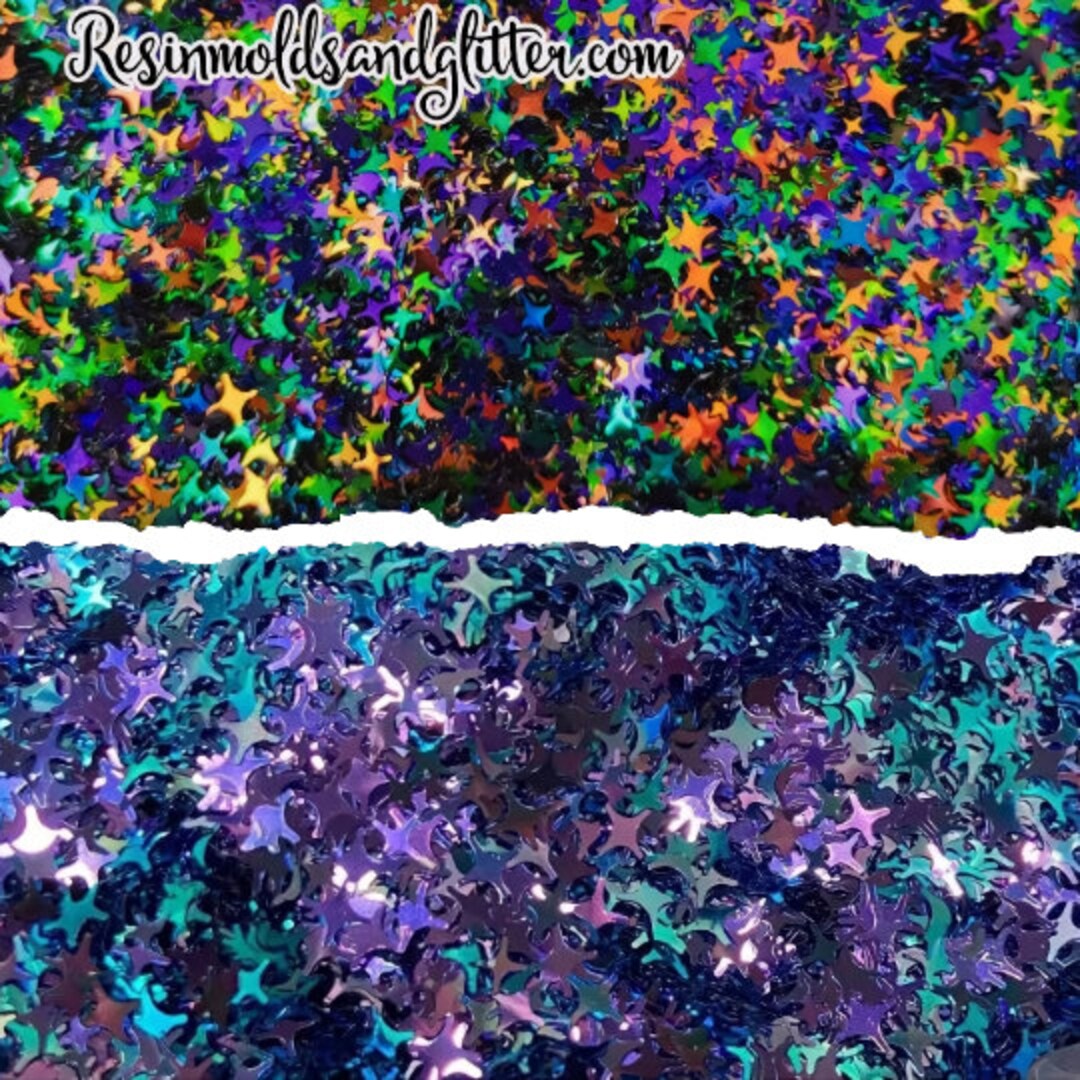 4 Point Star Glitter, Multi Color and Color Shifting Star Glitter for ...