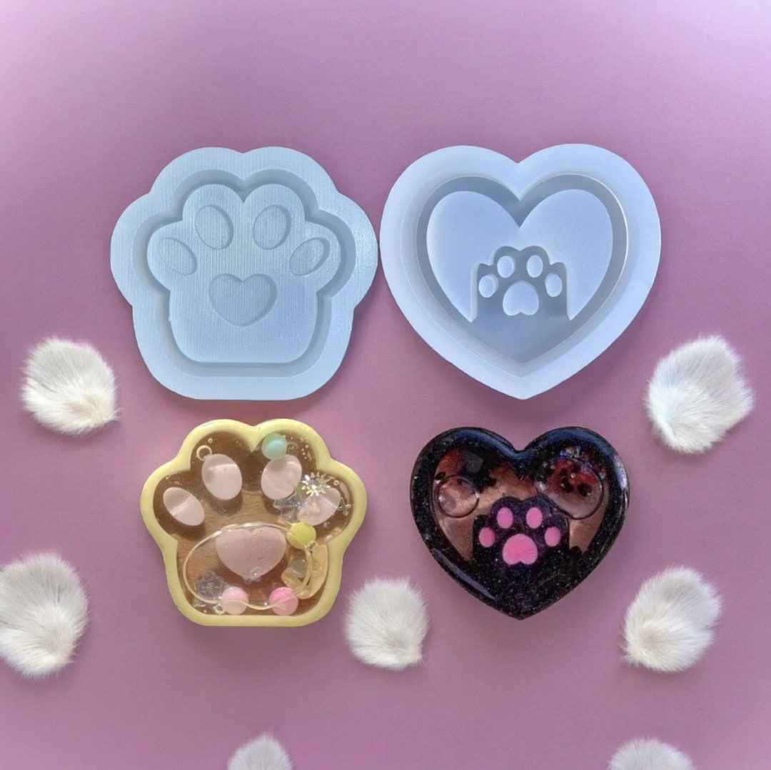 Paw Print Shaker Mold, Cat, Dog Paw Silicone Mold, Shaker Mold for ...