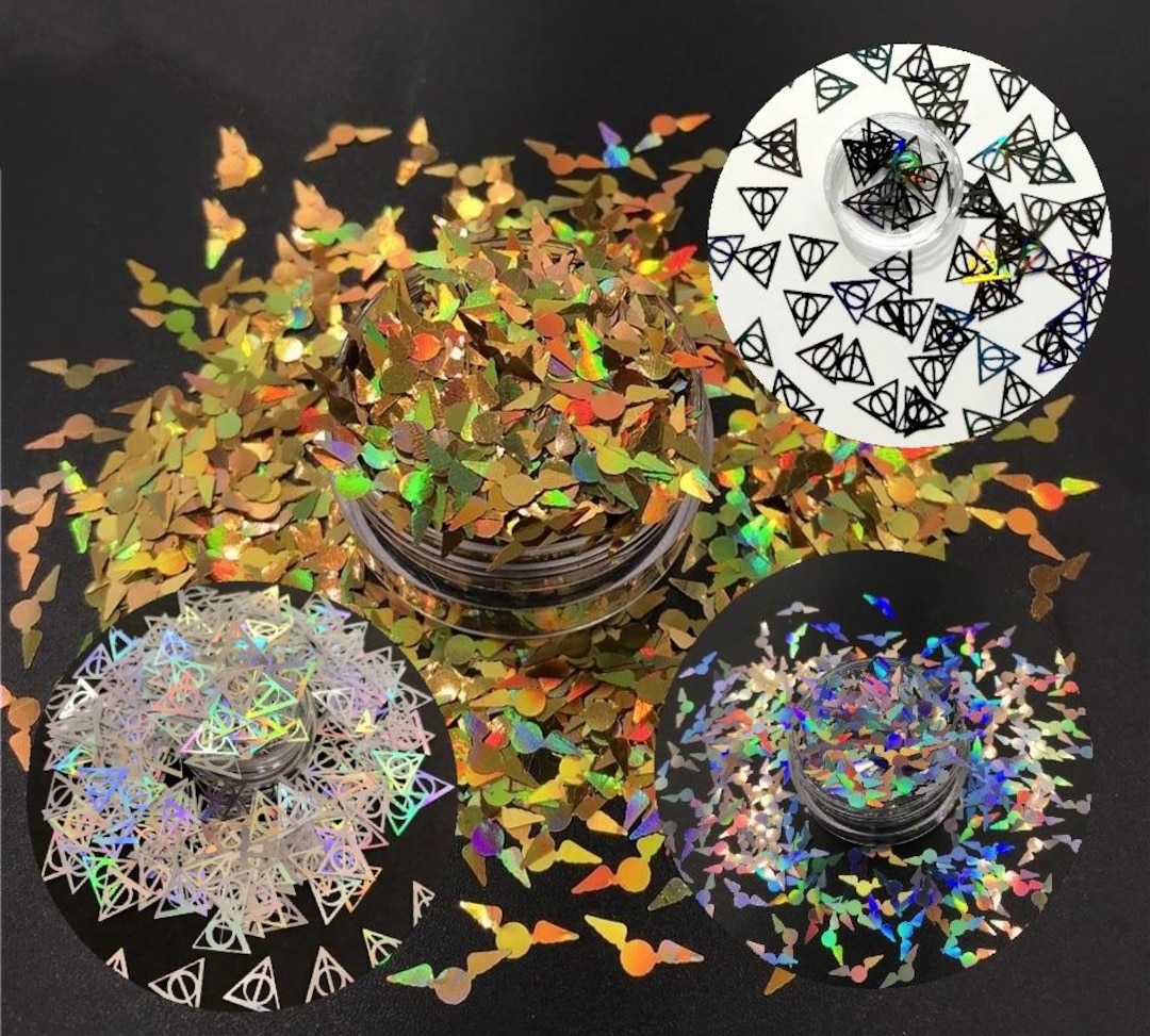 Wizard Glitter, Holographic Halloween Bats Glitter, Wizard Hats Glitter ...