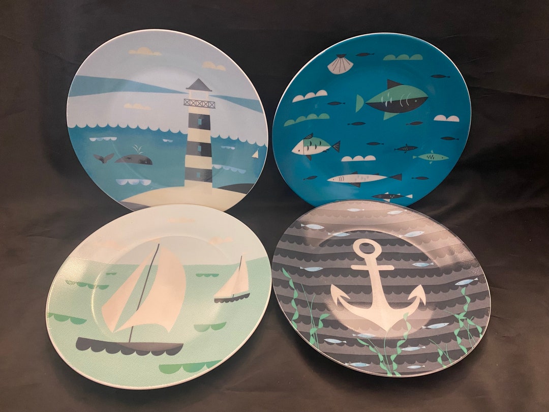 Magpie AHOY Porcelain Appetizer Plates - Tom Frost Design - Etsy