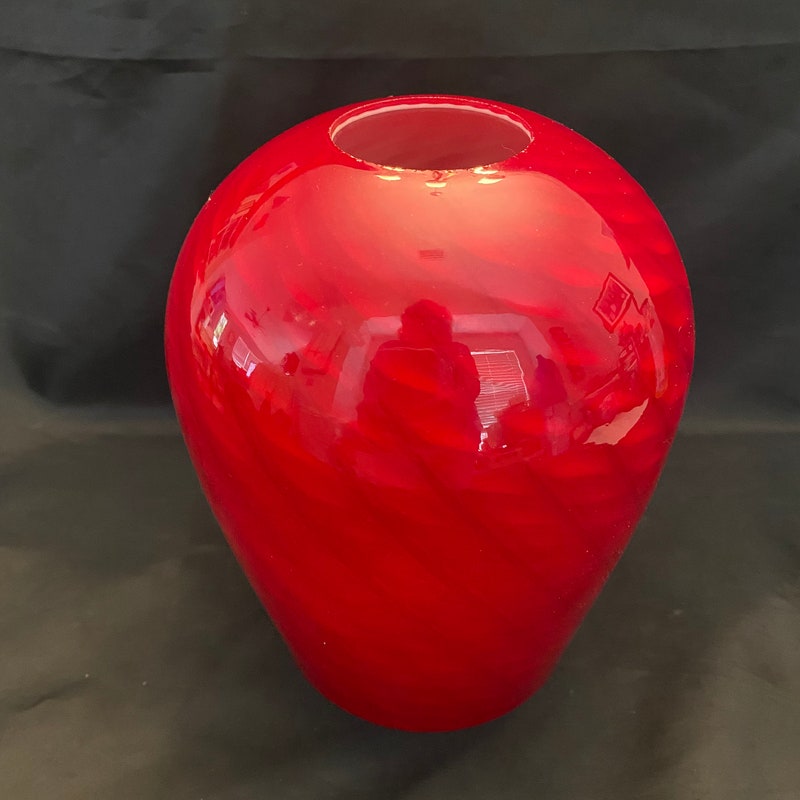 Red Glass Lamp - Etsy