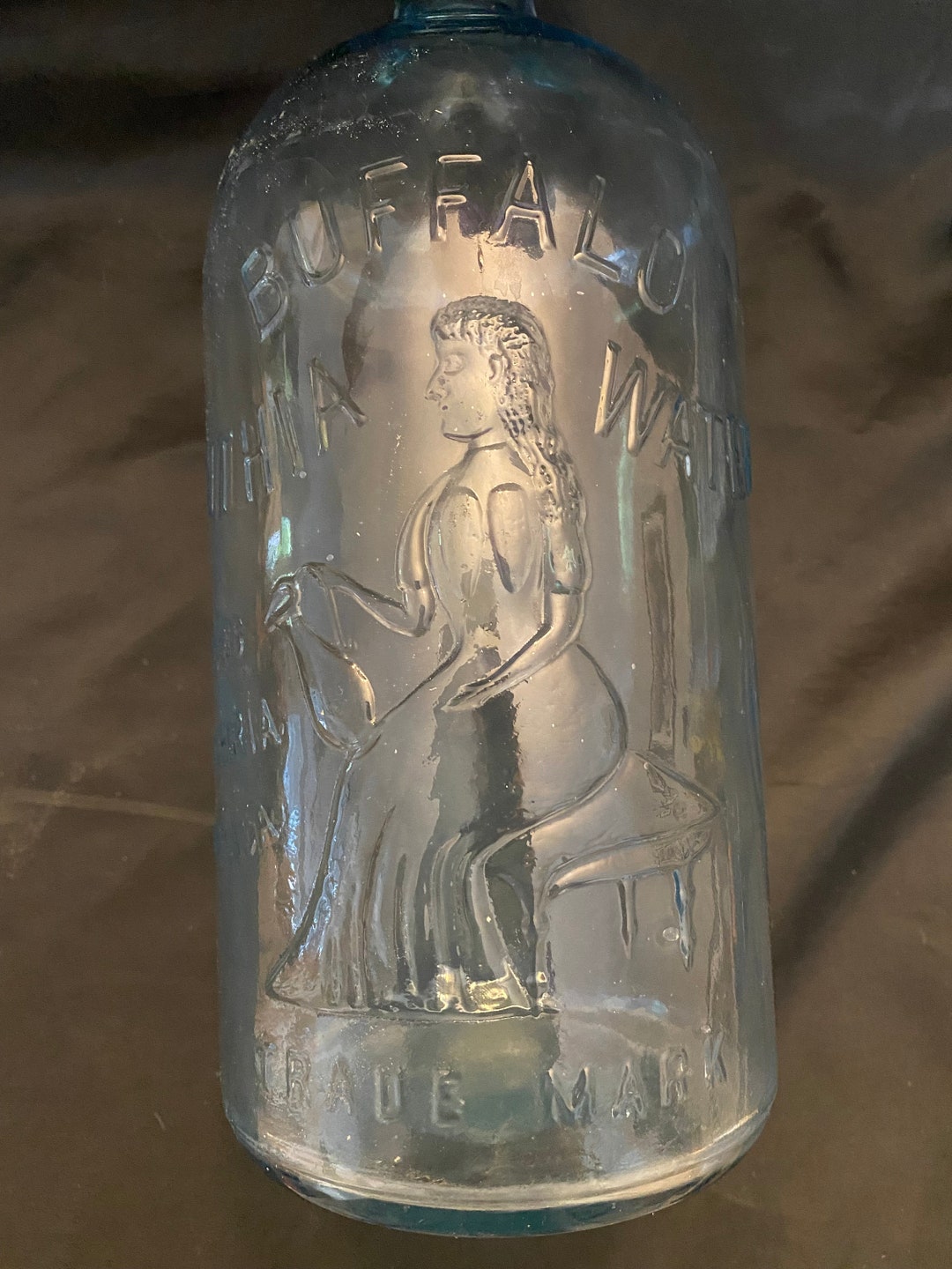 Buffalo Lithia Water Half Gallon Aqua Glass Bottle - Etsy