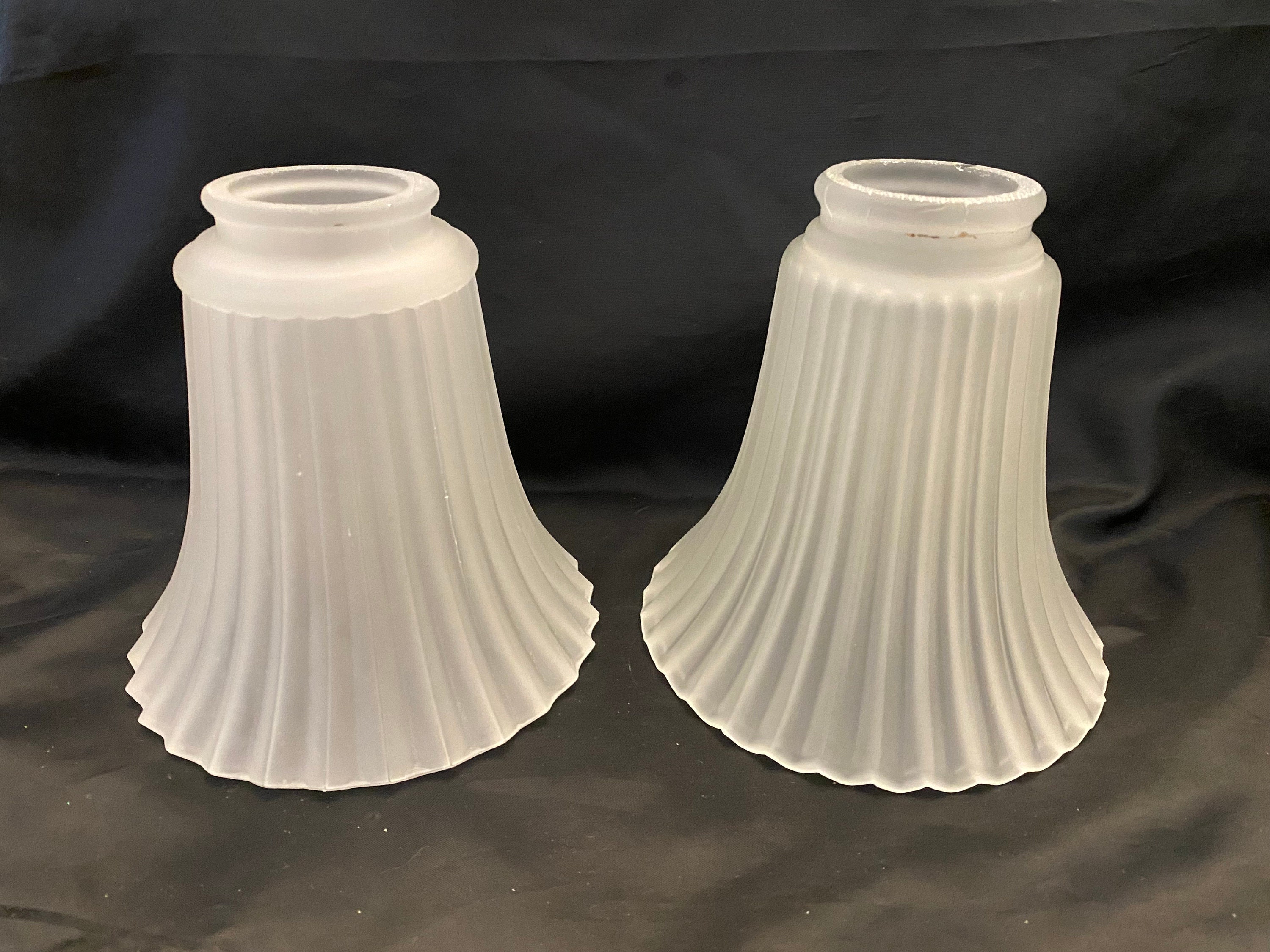 VTG Bell-shaped Ribbed Glass Lamp Shades - Etsy