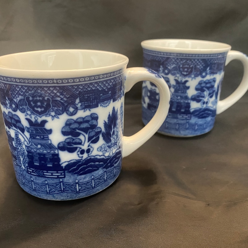 Blue Willow Mugs - Etsy