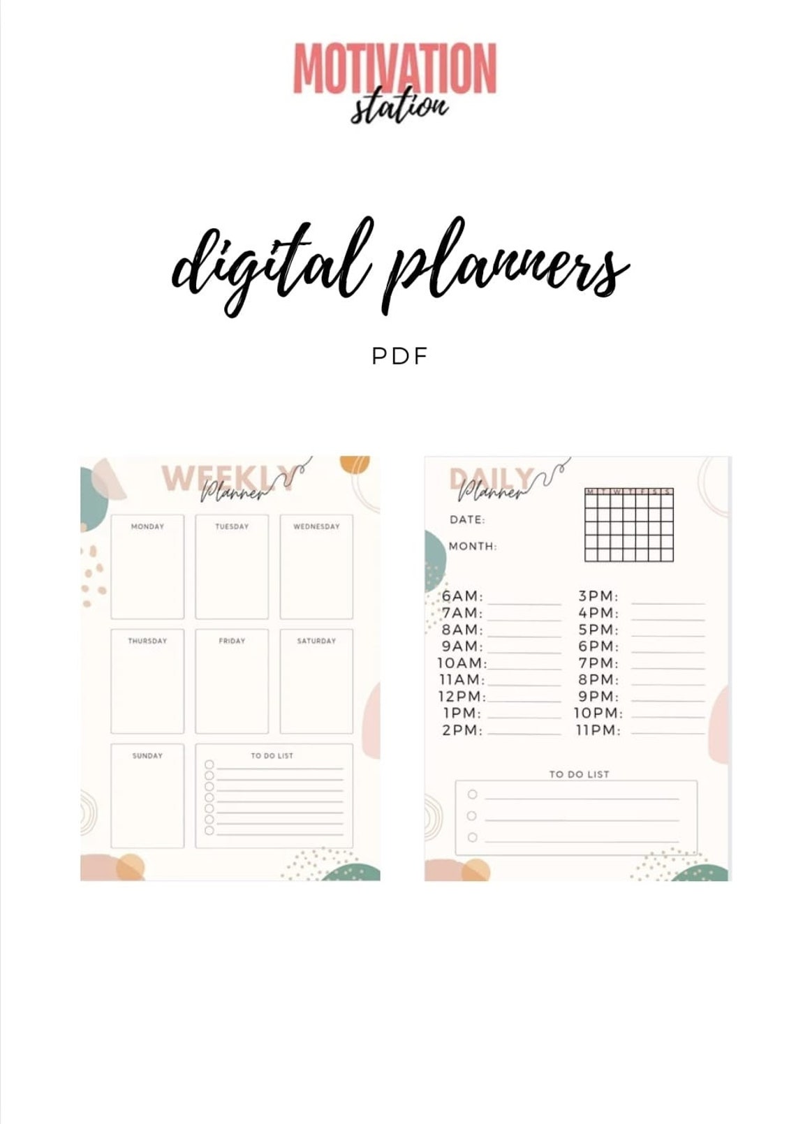 Daily and Weekly Planner / Printable Planners - Etsy