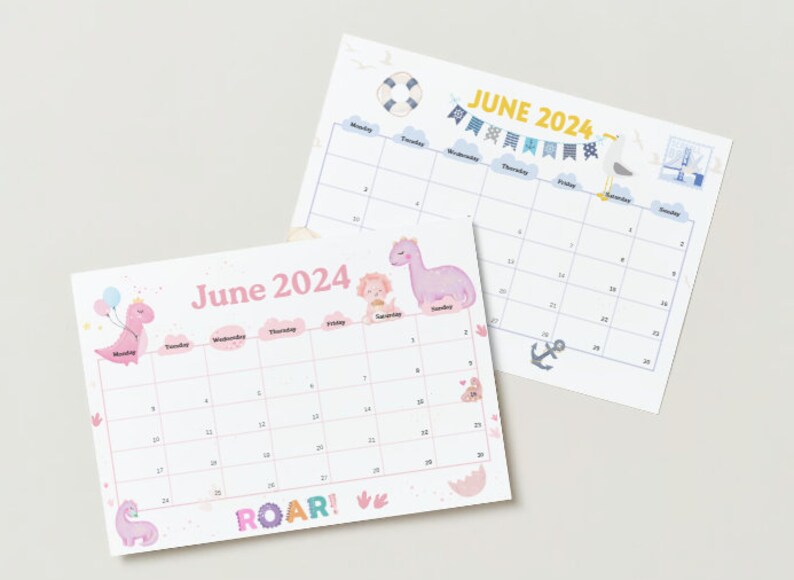 PDF CALENDAR, June 2024, Ready to Print, Seaside - Etsy Canada