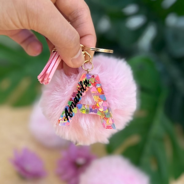 Fluffy Bunny Keychain - Etsy
