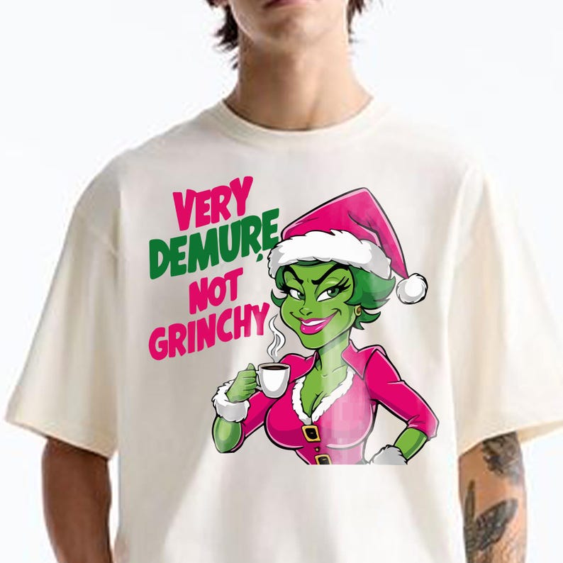 Very Demure Not Grinchy PNG, Grinchy Christmas Character PNG, Funny ...