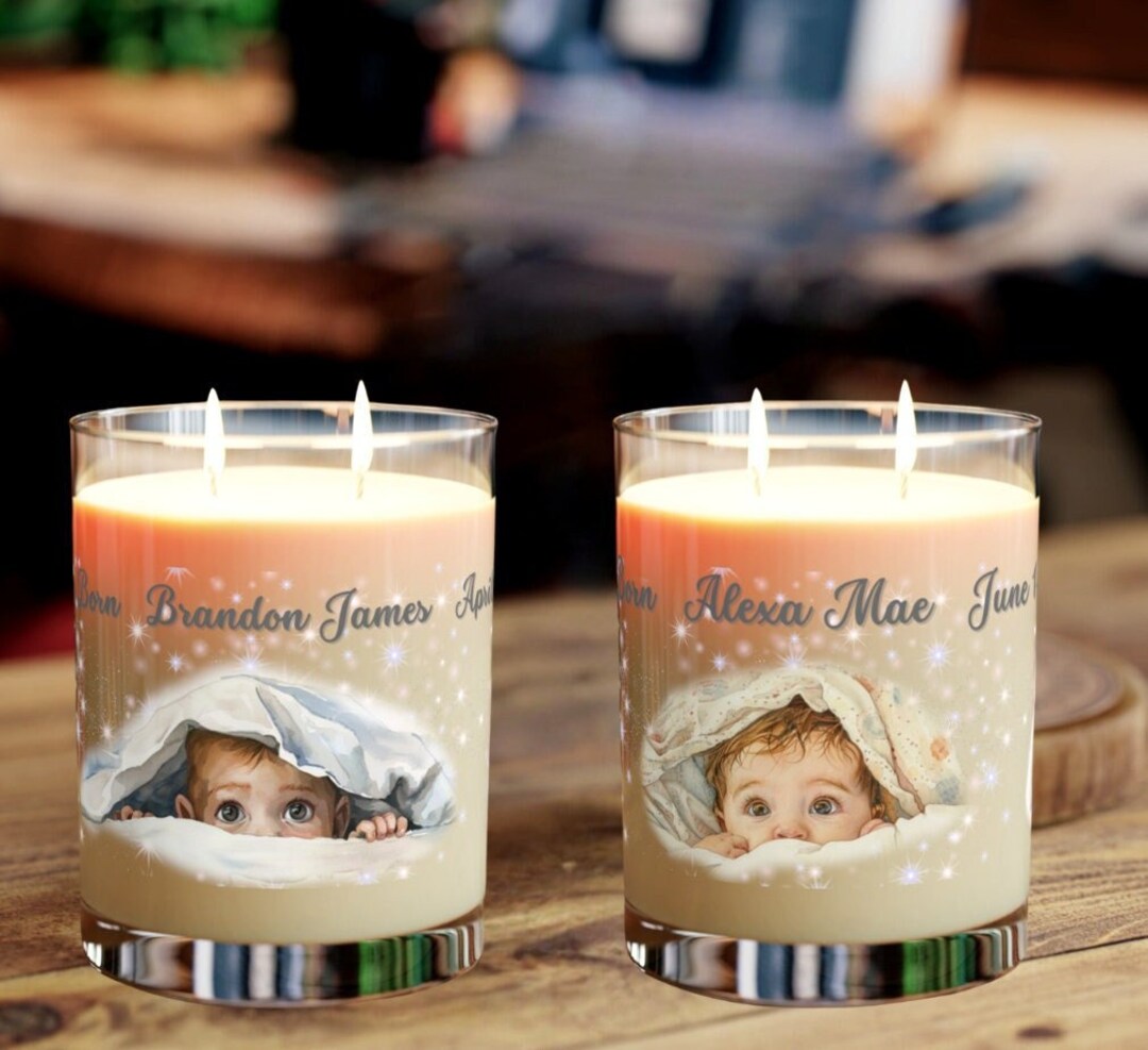 Newborn Girl or Boy Personalized Commemorate Candle A Star is Born ...