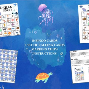 Printable Ocean Bingo Game: Fun Sea Creatures Activity (digital ...