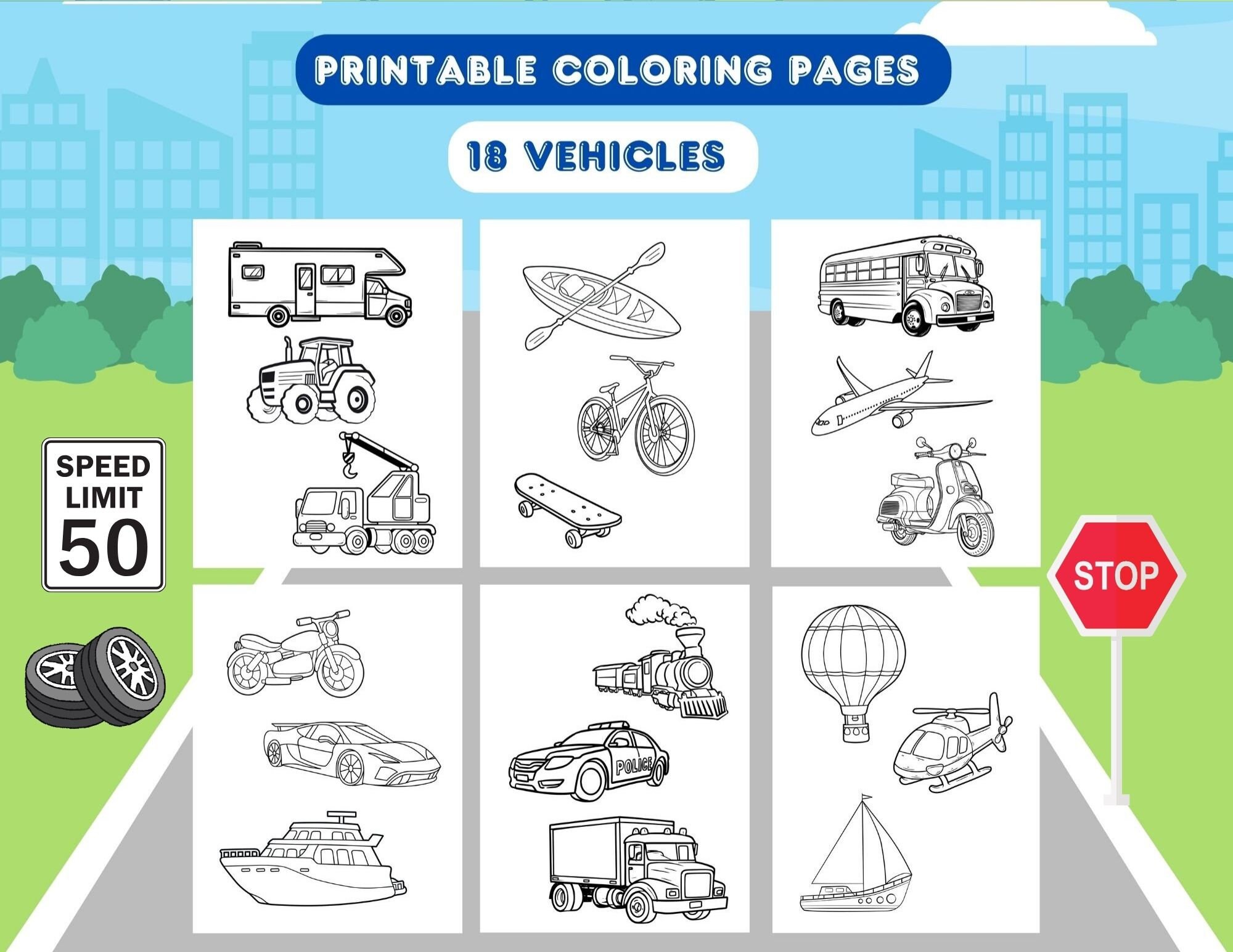 Printable Coloring Pages Variety Pack -126 Images, 32 Pages, Animals ...
