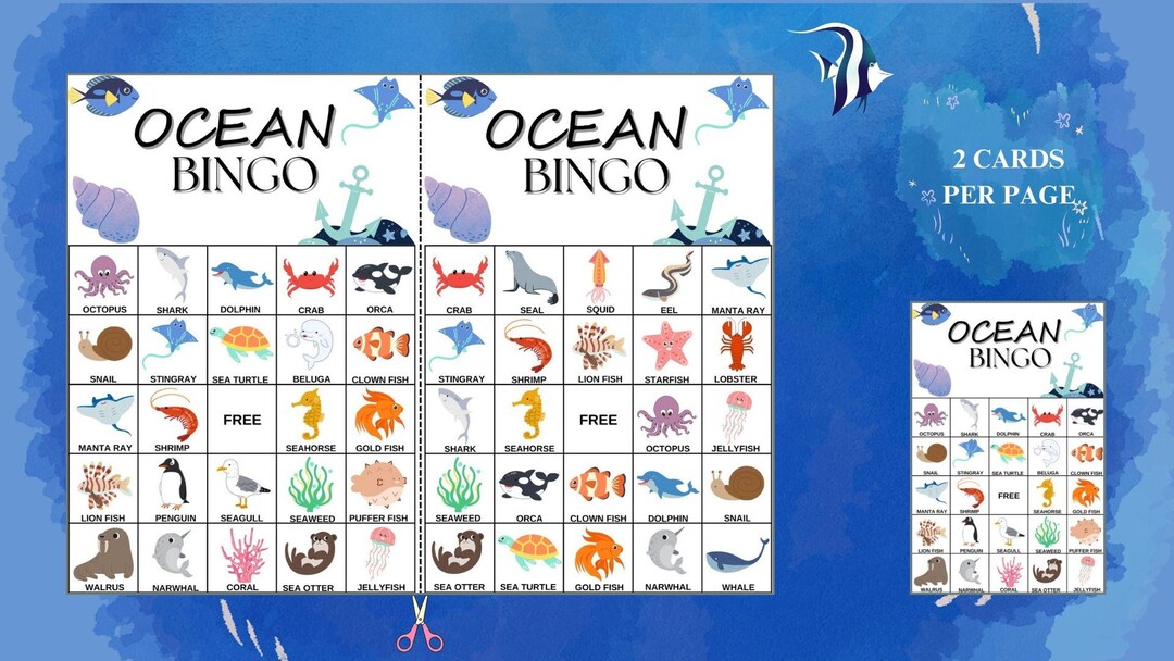 Printable Ocean Bingo Game Set – Fun & Educational Activity for All ...