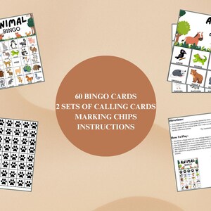 Animal Bingo - 30 Printable Animal Bingo Cards, 50 Animals, Animal ...