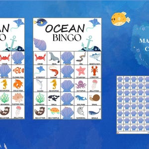 Printable Ocean Bingo Game: Fun Sea Creatures Activity (digital ...