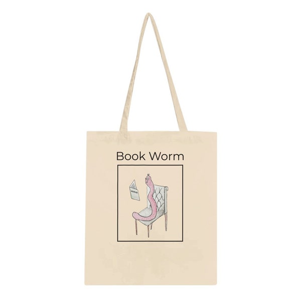 Book Worm Tote Bag - Etsy