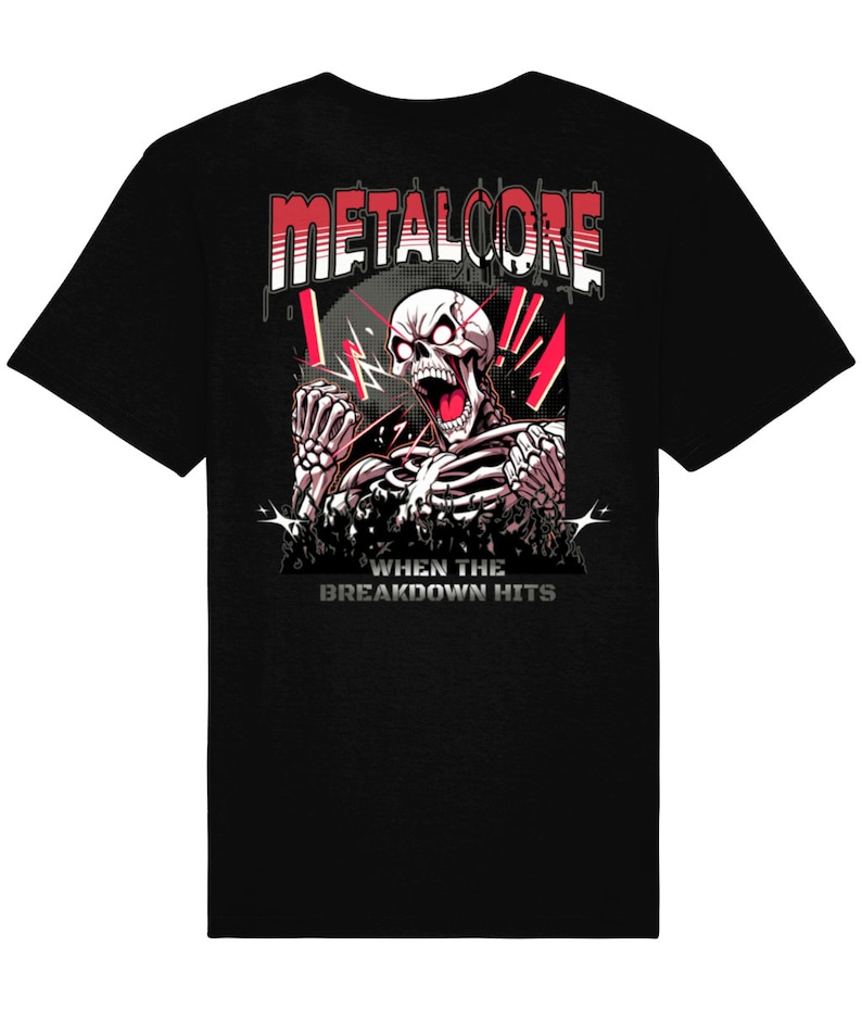 Metalcore Breakdown Heavy Metal Deathcore Hardcore Rock Goth Skull Back ...
