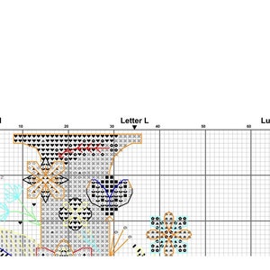 Counted Cross Stitch Pattern Letter L, Floral Alphabet PDF - Etsy