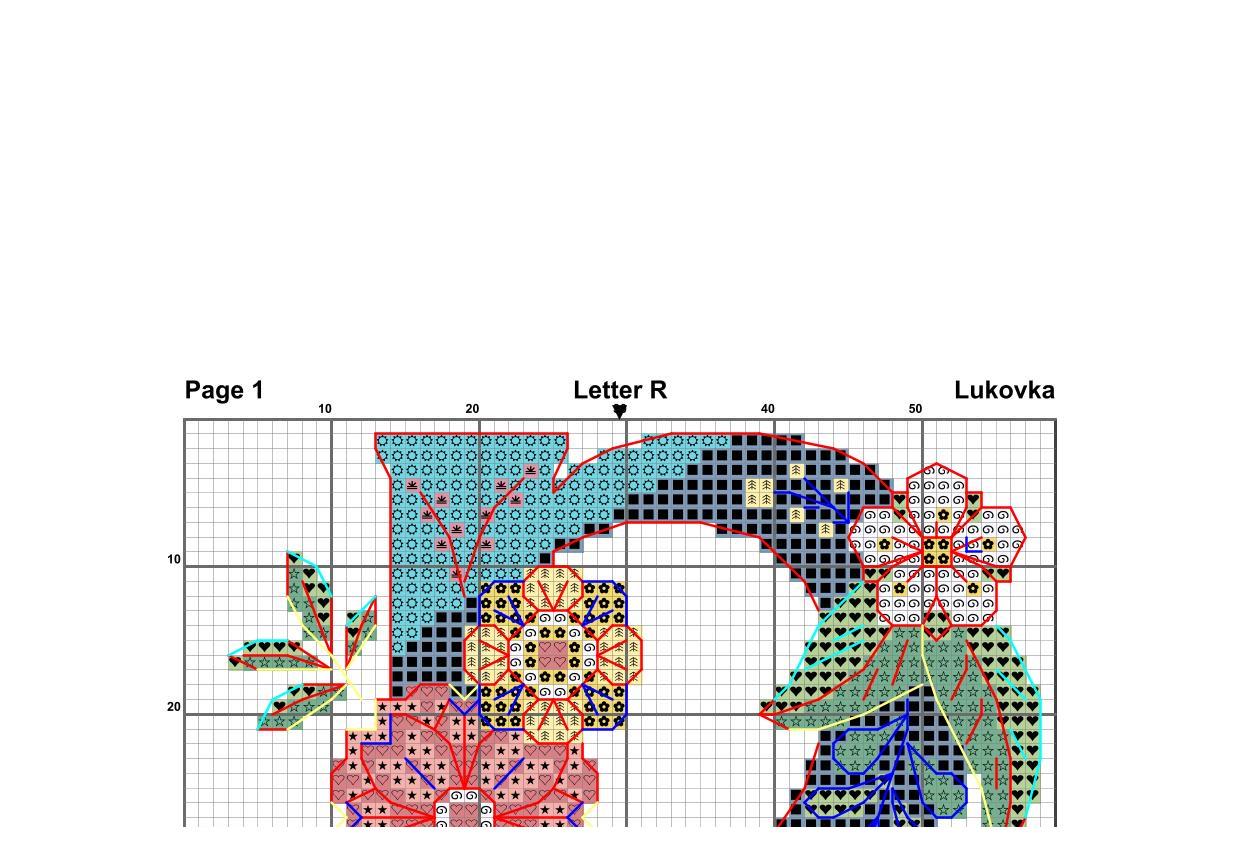 Letter R Counted Cross Stitch Pattern, Floral Alphabet PDF Design - Etsy