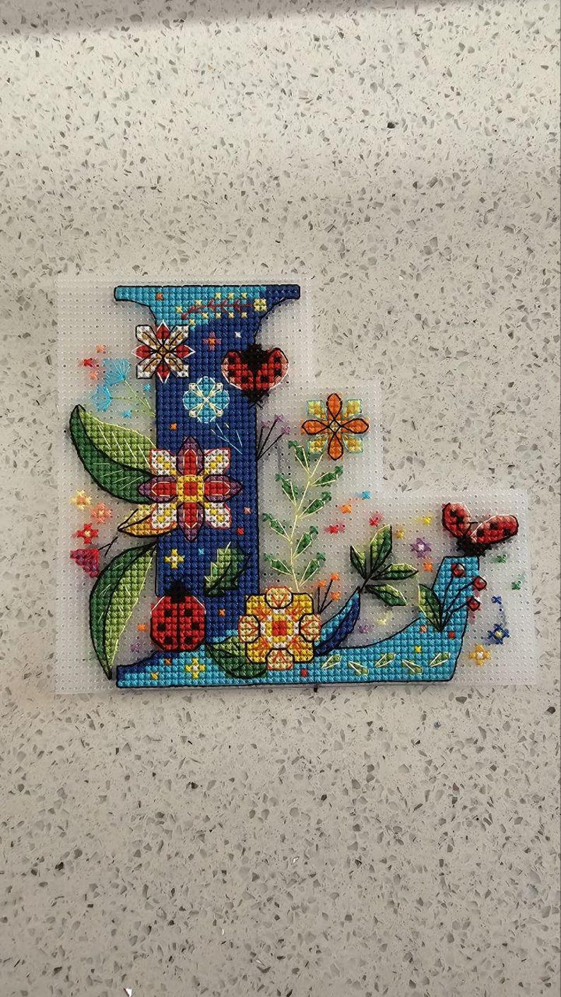 Counted Cross Stitch Pattern Letter L, Floral Alphabet PDF - Etsy