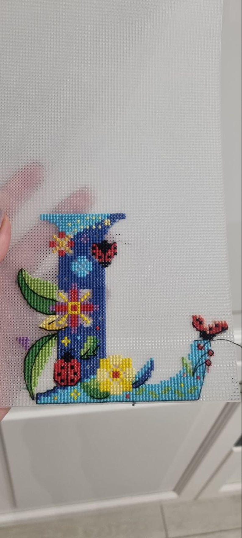 Counted Cross Stitch Pattern Letter L, Floral Alphabet PDF - Etsy