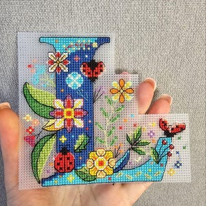 Counted Cross Stitch Pattern Letter L, Floral Alphabet PDF - Etsy