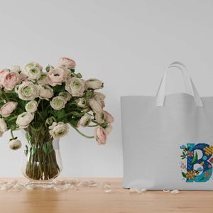 Letter B Counted Cross Stitch Pattern, Floral Alphabet PDF Design - Etsy
