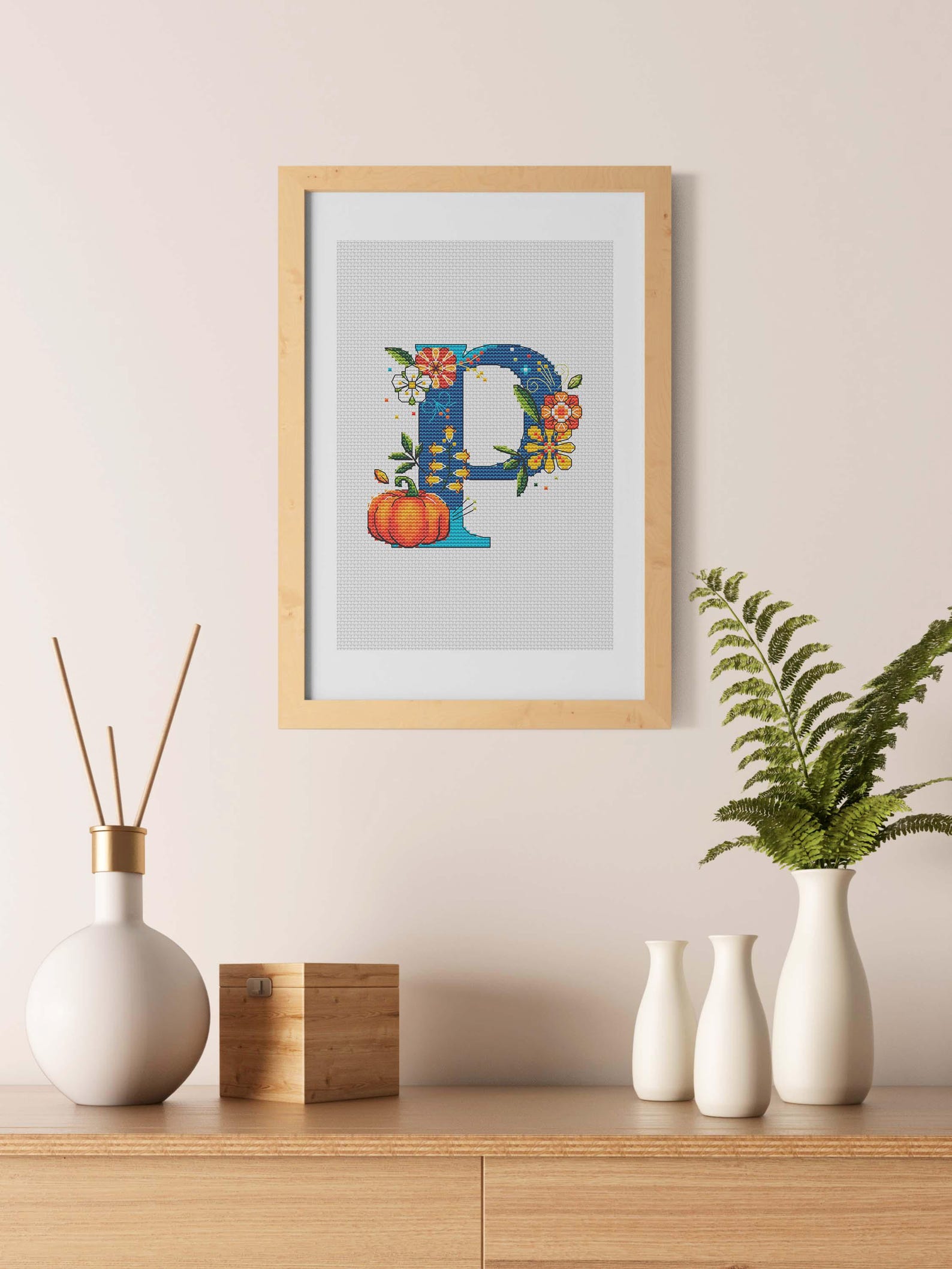 Floral Letter P Cross Stitch Pattern PDF Digital Download Ornament ...