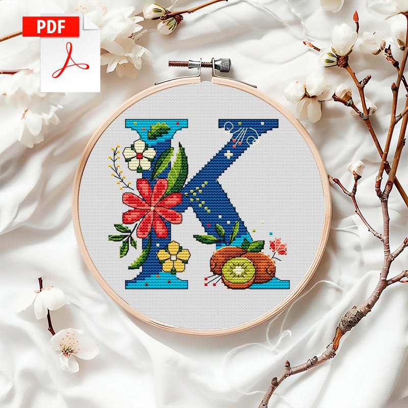 Initial K Embroidery - Etsy