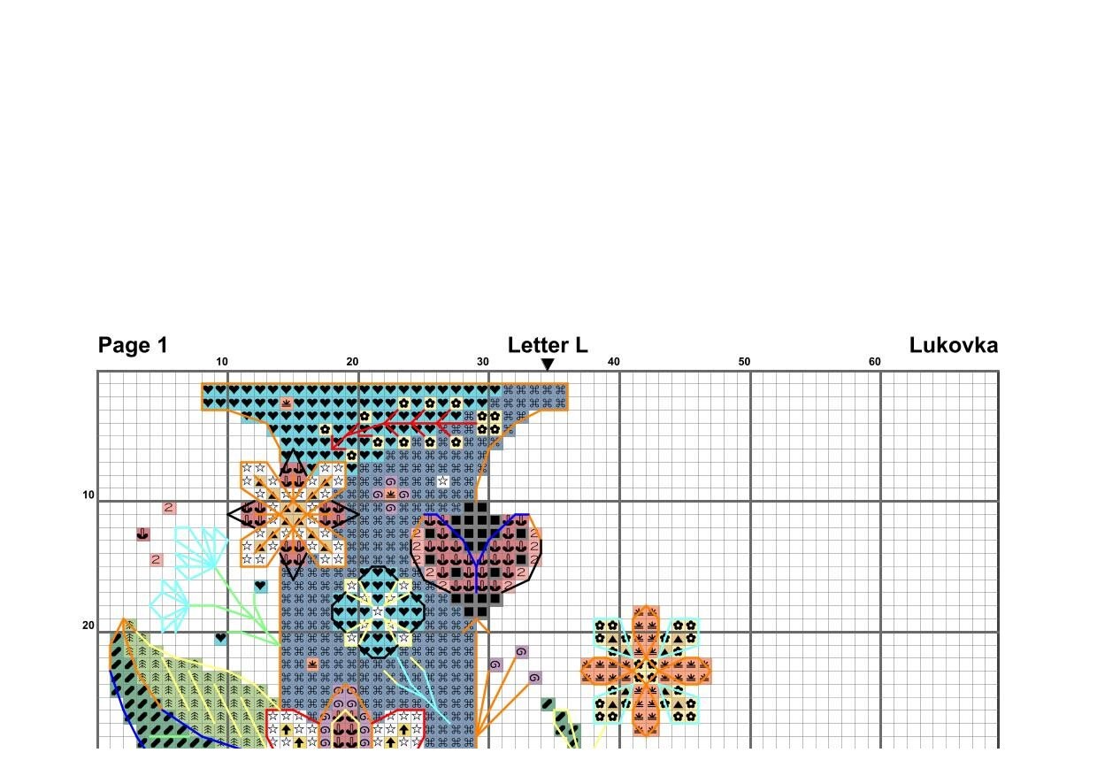 Floral Alphabet Cross Stitch Pattern Digital PDF Download Ornament ...