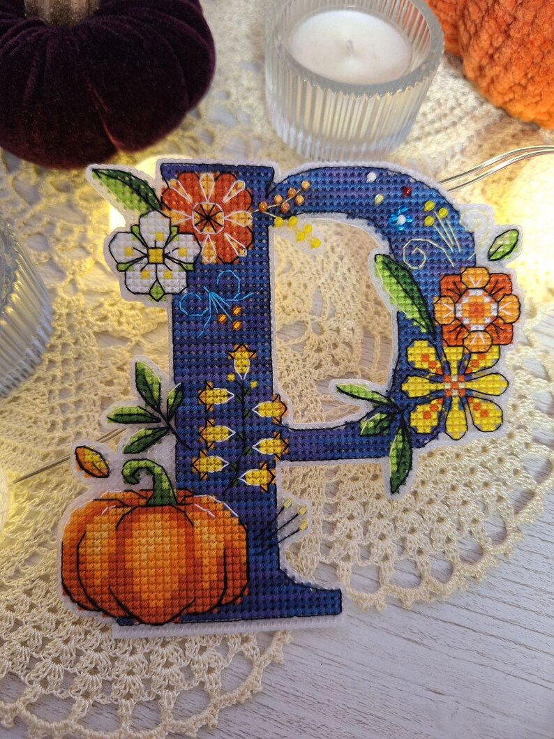 Floral Letter P Cross Stitch Pattern PDF Digital Download Ornament ...