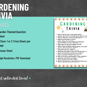 Gardening Trivia Game Printable | Fun Garden-themed Quiz | Perfect for ...