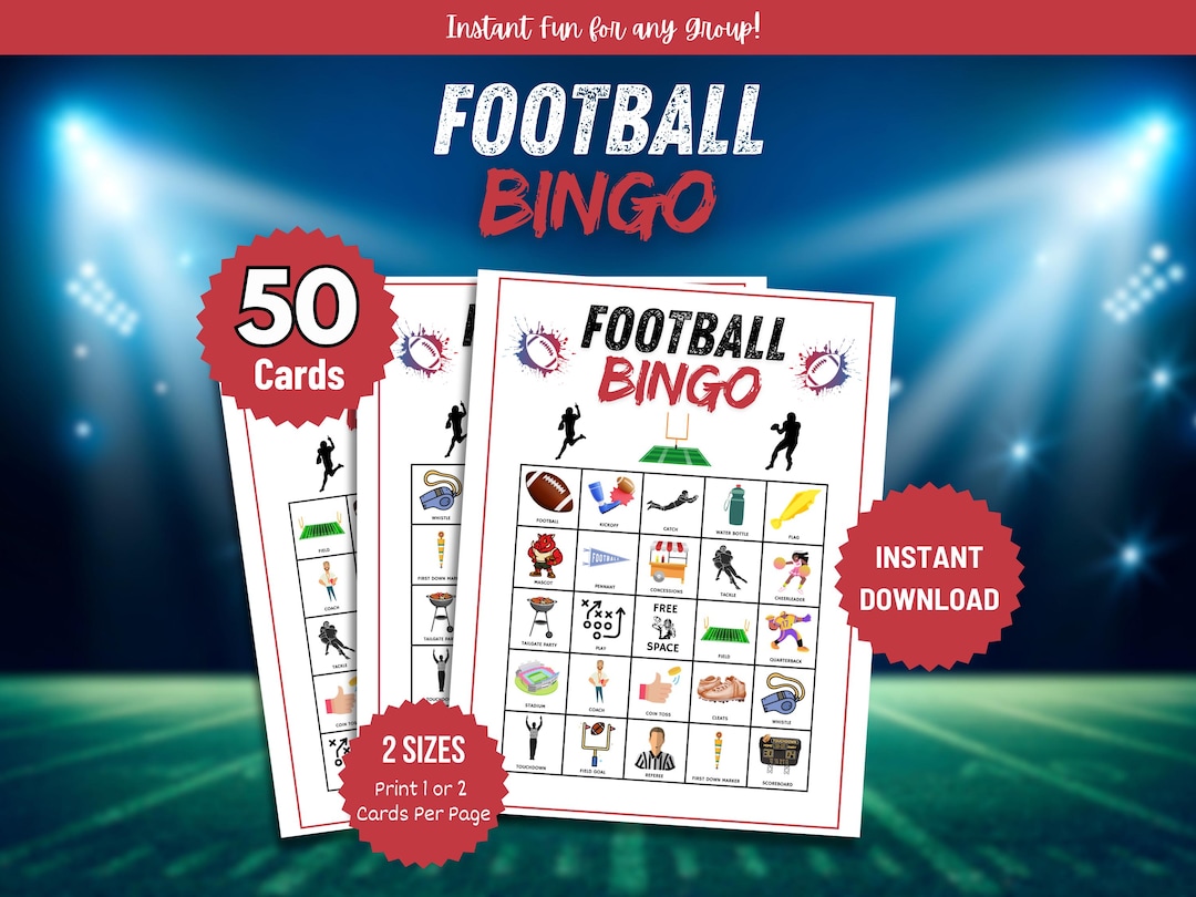 Football Bingo Printable | Fun Football Party Game | Perfect for Game ...