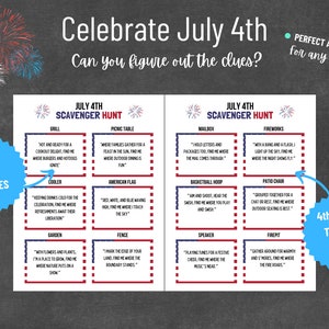 Fourth of July Printable Scavenger Hunt Game for Kids and Families ...