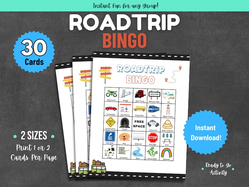 Roadtrip Bingo Printable Game | Fun Travel-themed Activity | Perfect ...
