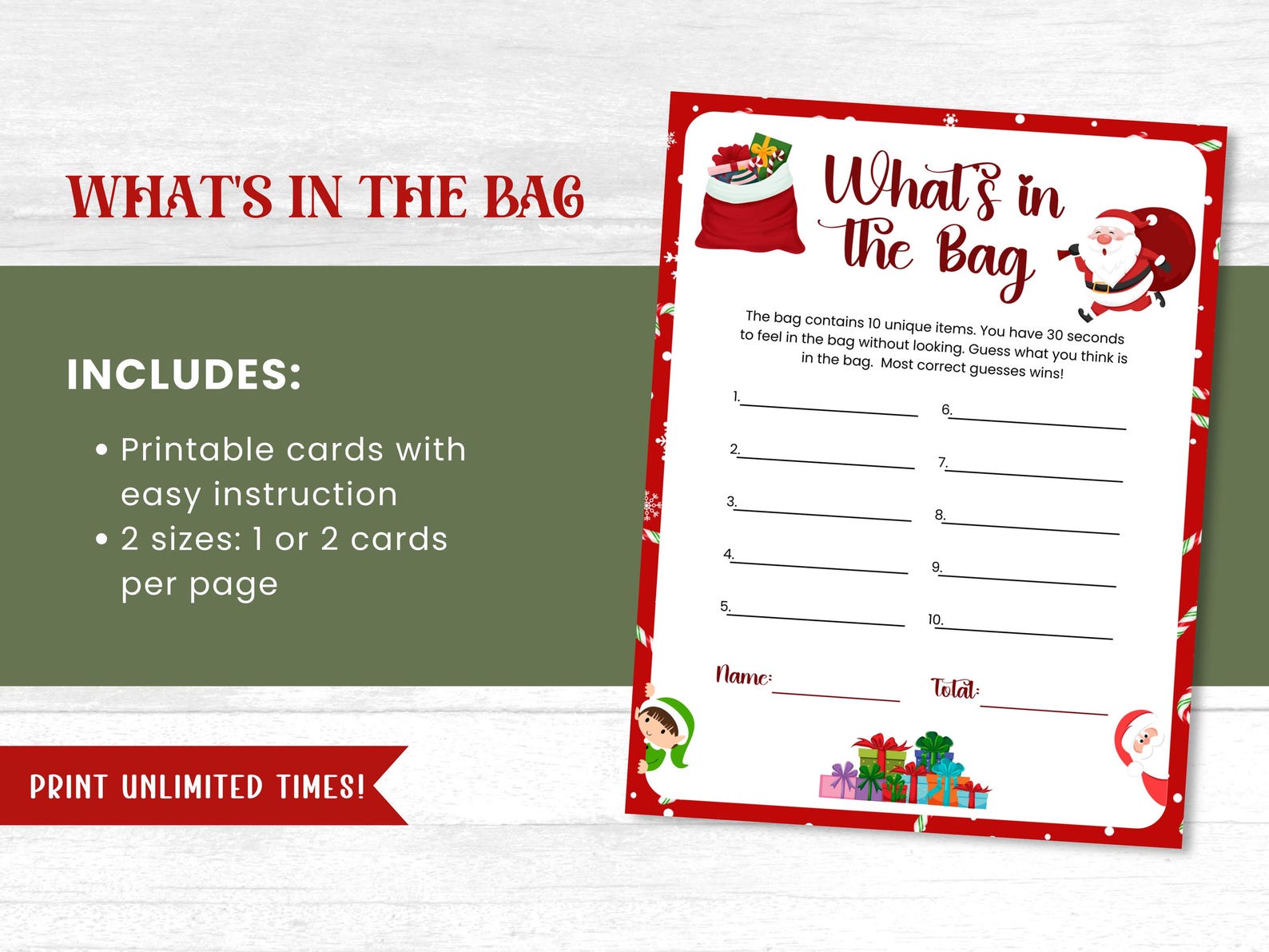 Whats in the Bag Game Fun Christmas Game Guessing Game Gift Exchange ...