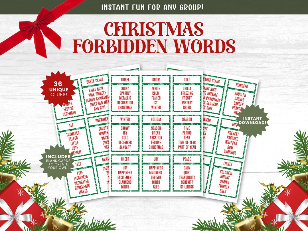 Fun Christmas Party Games Forbidden Words Game | Christmas Fun Family ...