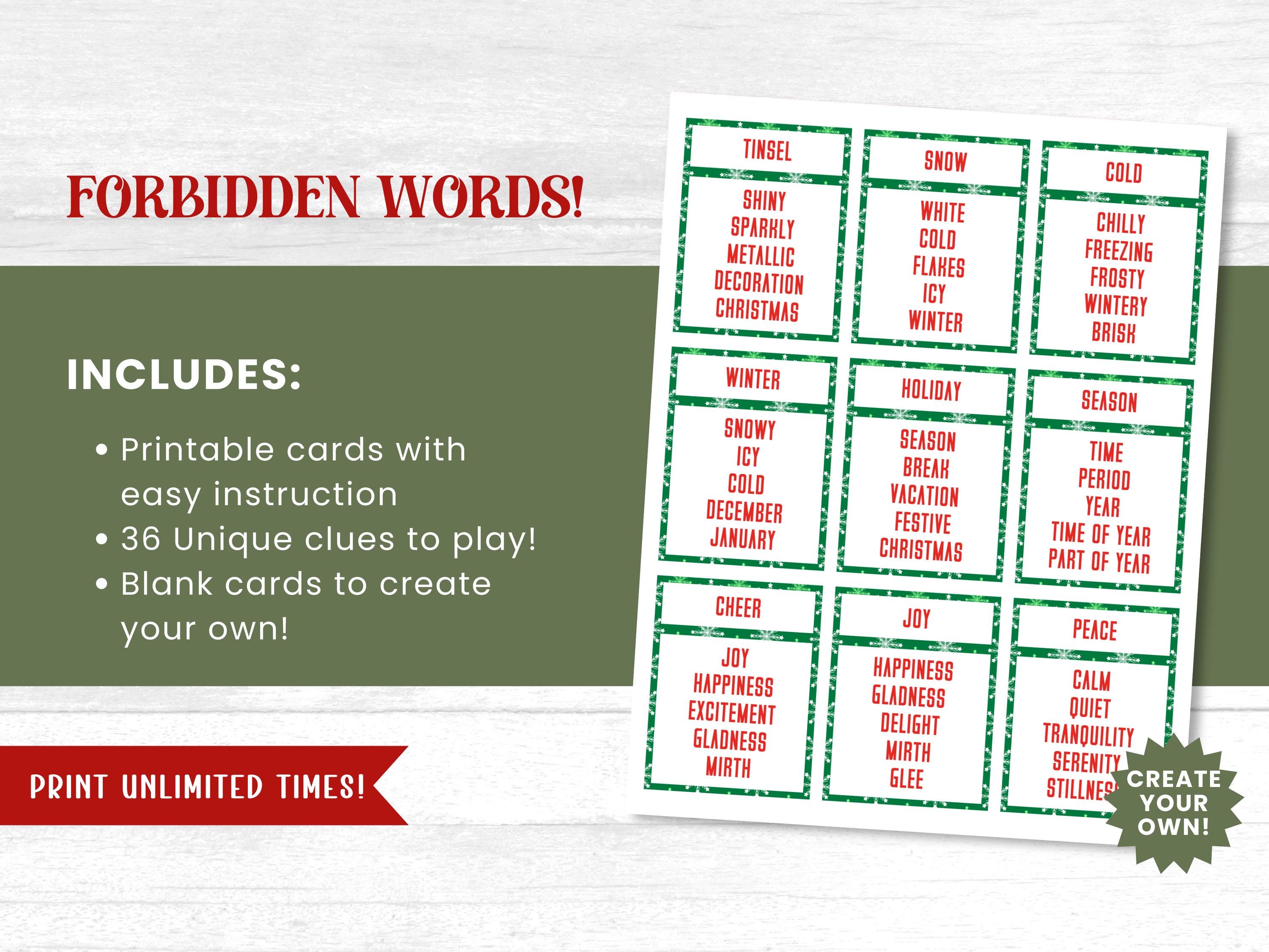Fun Christmas Party Games Forbidden Words Game | Christmas Fun Family ...
