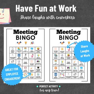 Meeting Bingo Game Printable | Office Bingo | Fun Team-building ...