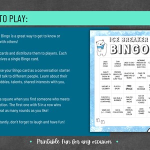 Ice Breaker Bingo Printable | Get to Know You Activity | Find the Guest ...