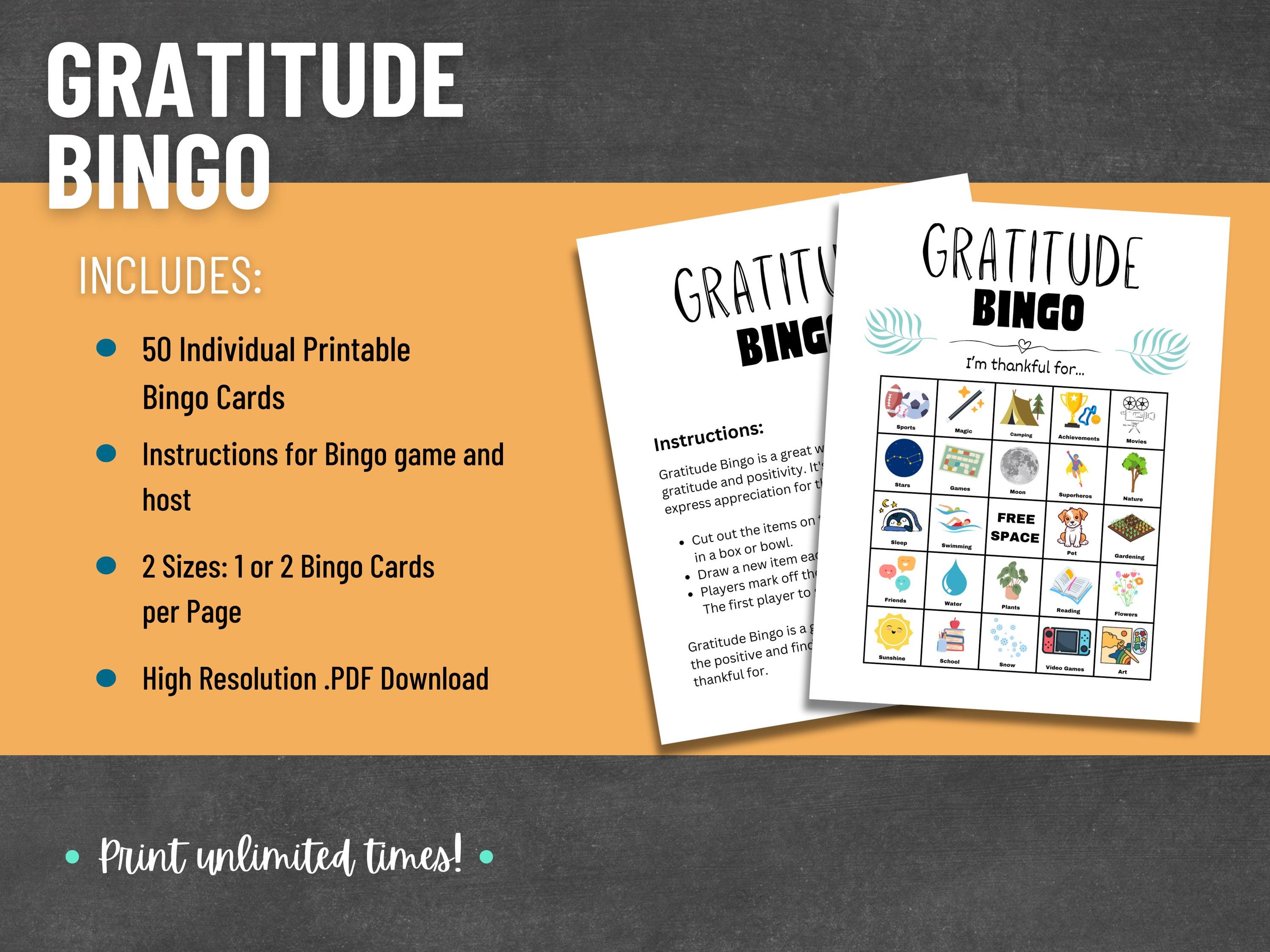 Gratitude Bingo Printable | Fun Thanksgiving Activity | Perfect for ...