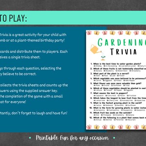Gardening Trivia Game Printable | Fun Garden-themed Quiz | Perfect for ...