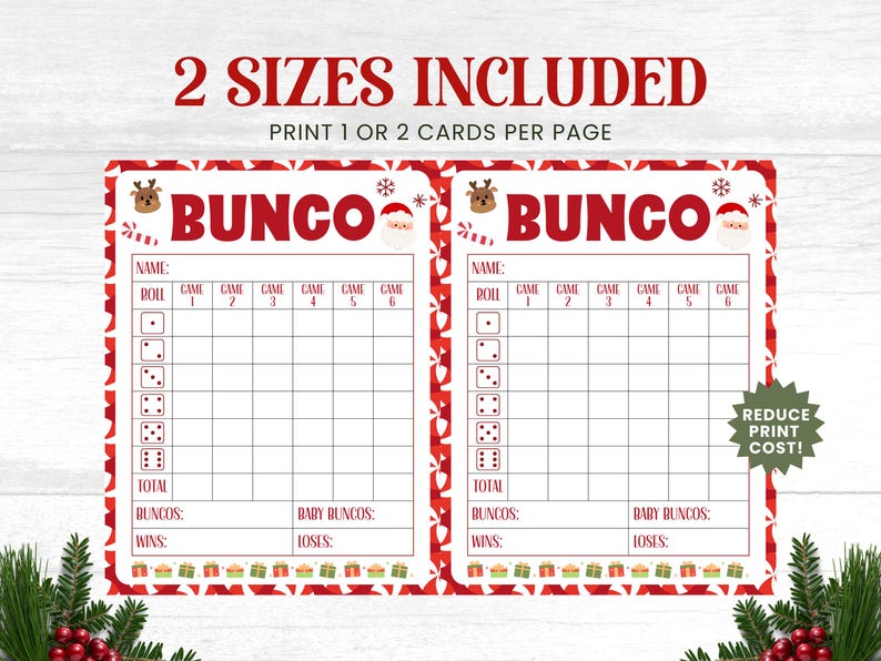 Christmas Bunco Christmas Dice Game | Christmas Games for Adults and ...