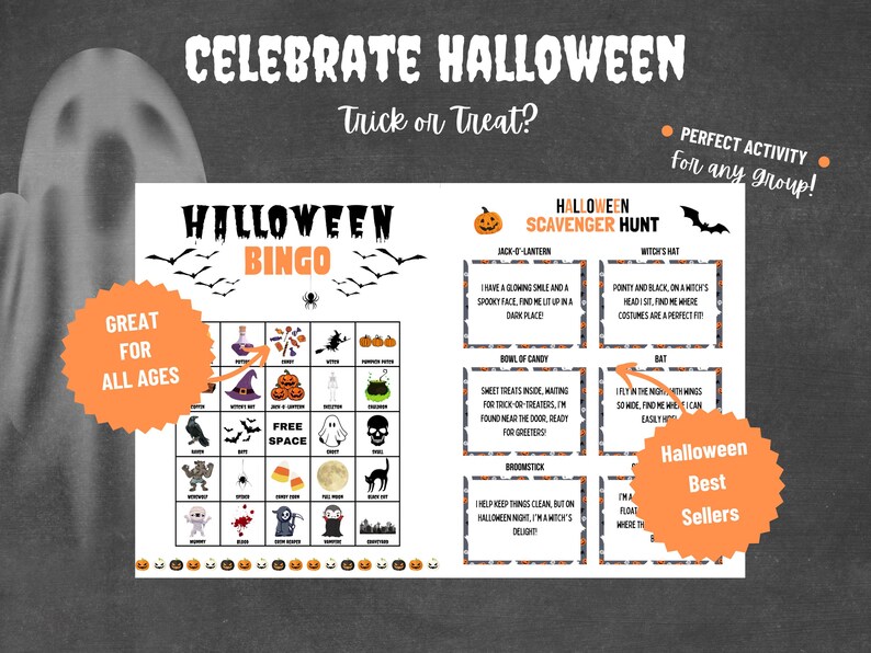 Ultimate Halloween Game Bundle | Printable Halloween Bingo, Halloween ...