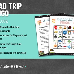Roadtrip Bingo Printable Game | Fun Travel-themed Activity | Perfect ...