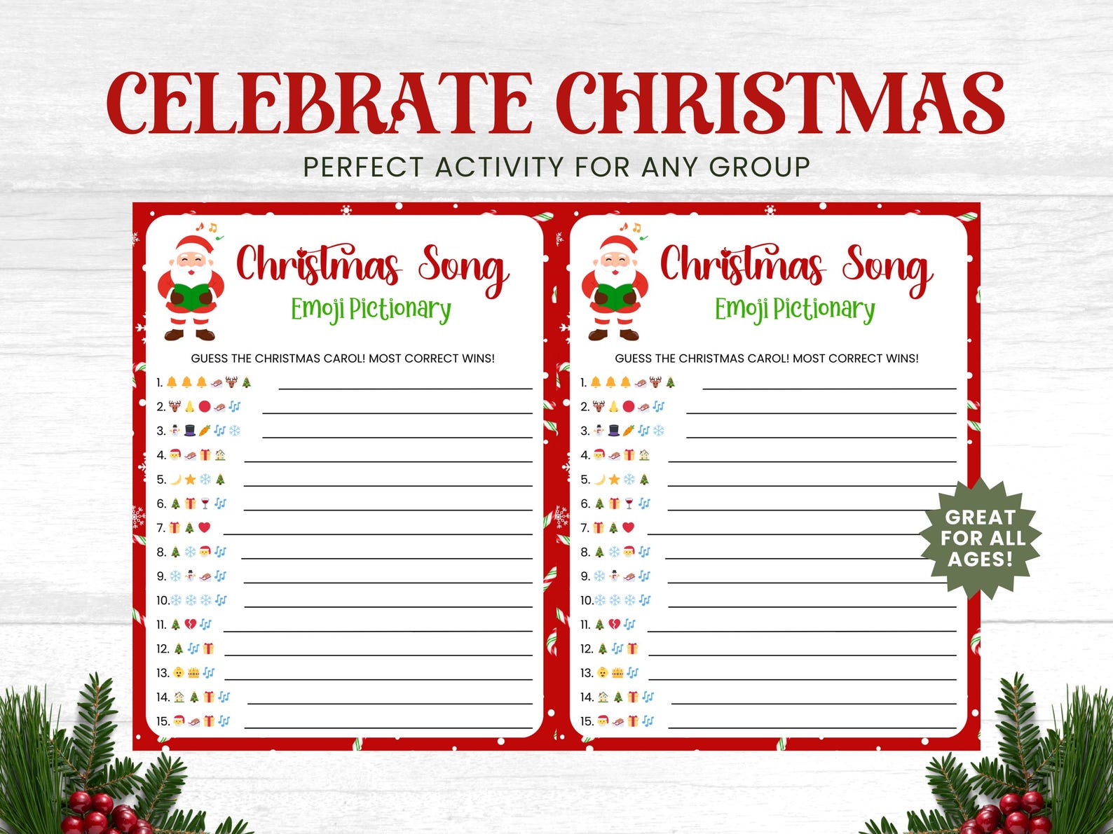 Christmas Songs Emoji Pictionary Game | Christmas Emoji Song Carol ...