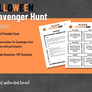 Halloween Scavenger Hunt Game for Kids and Families | Printable ...