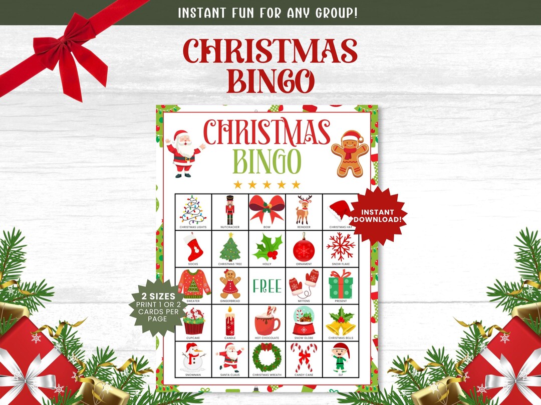 Christmas Bingo Printable Holiday Bingo Xmas Games | Fun Christmas ...