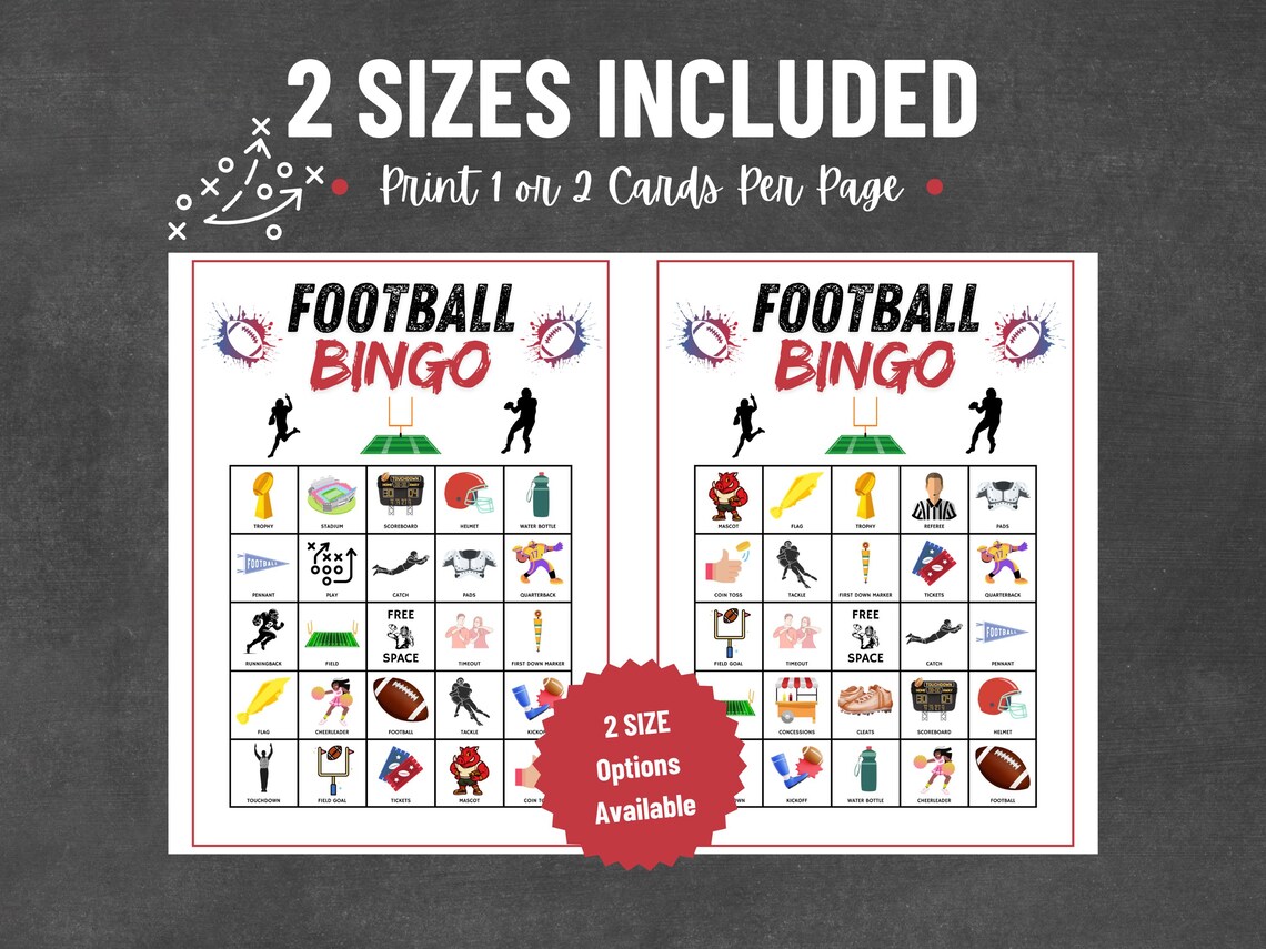 Football Bingo Printable | Fun Football Party Game | Perfect for Game ...